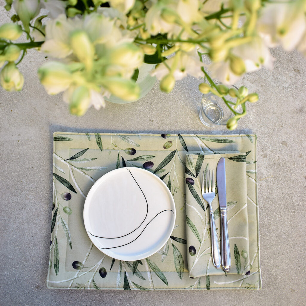 Olive Branch Sage Tablecloth - Robyn Valerie
