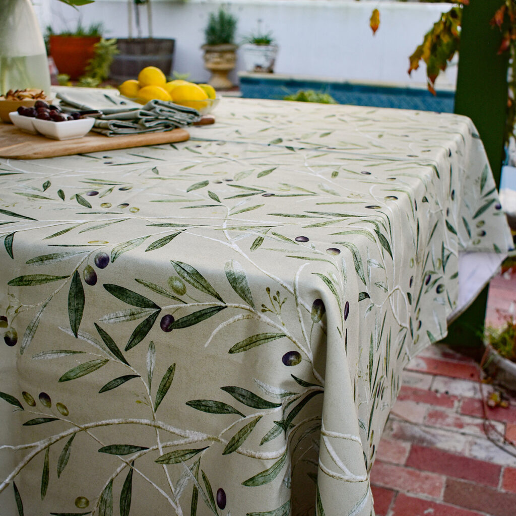 Olive Branch Sage Tablecloth - Robyn Valerie