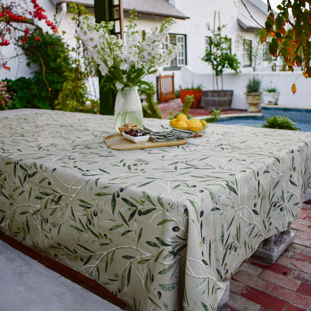 Olive Branch Sage Tablecloth - Robyn Valerie